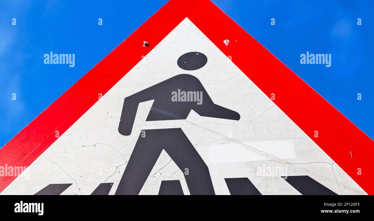 In south africa street signal of zebra crossing Stock Photo - Alamy