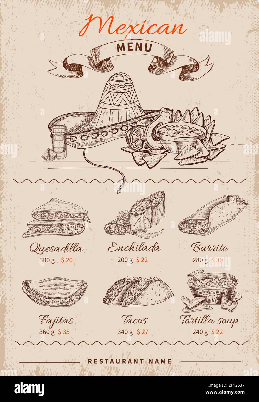 Mexican Food Menu Background
