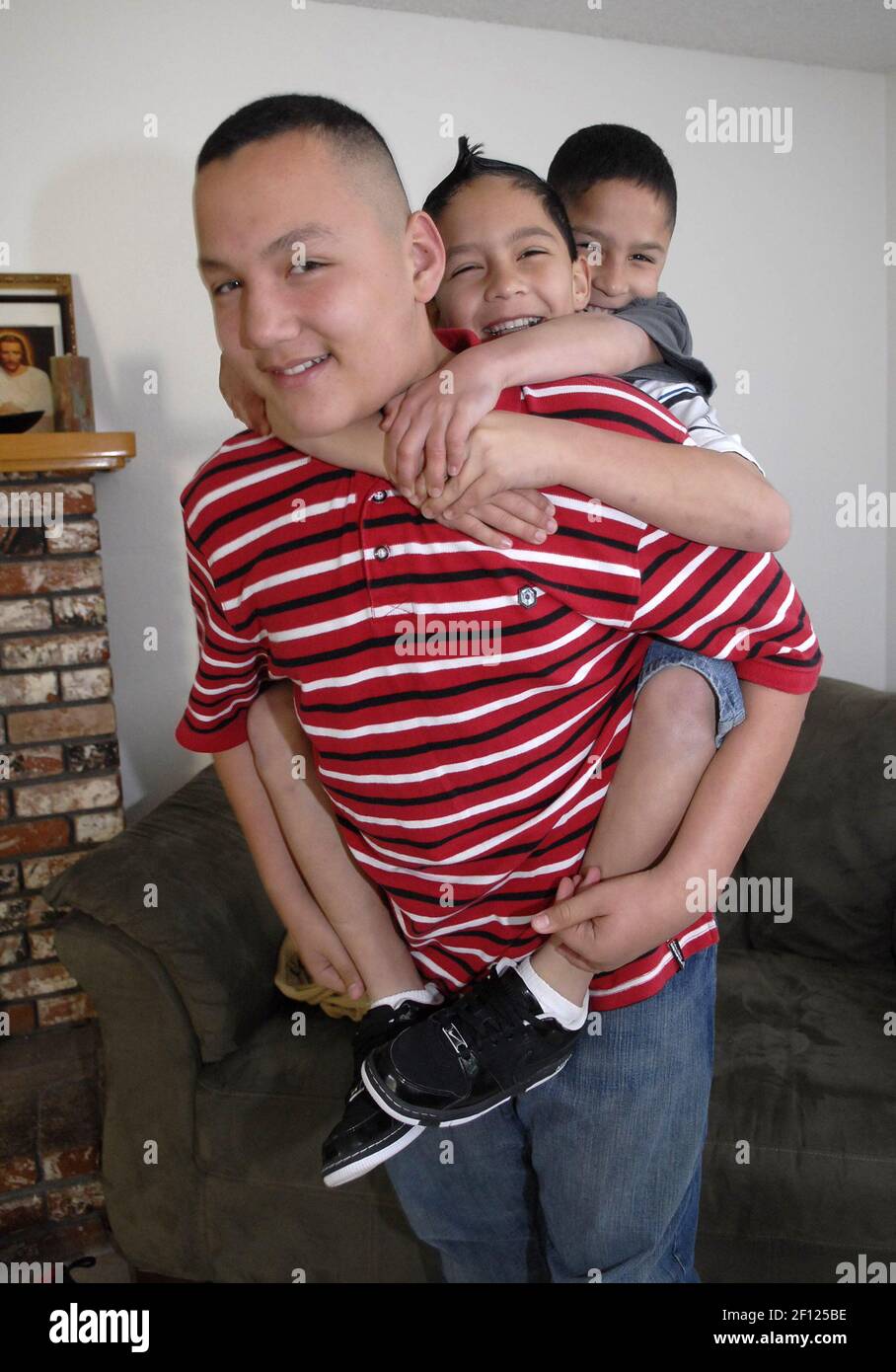 Frank Sanchez, 12, can carry both his brothers, Izzy and Gabe Sanchez ...