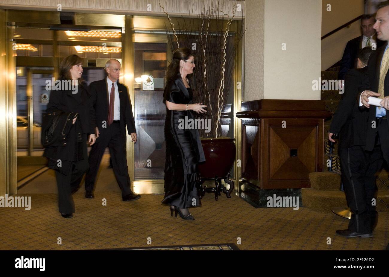 Alaska Gov. Sarah Palin enters the Capital Hilton to attend the Alfalfa ...