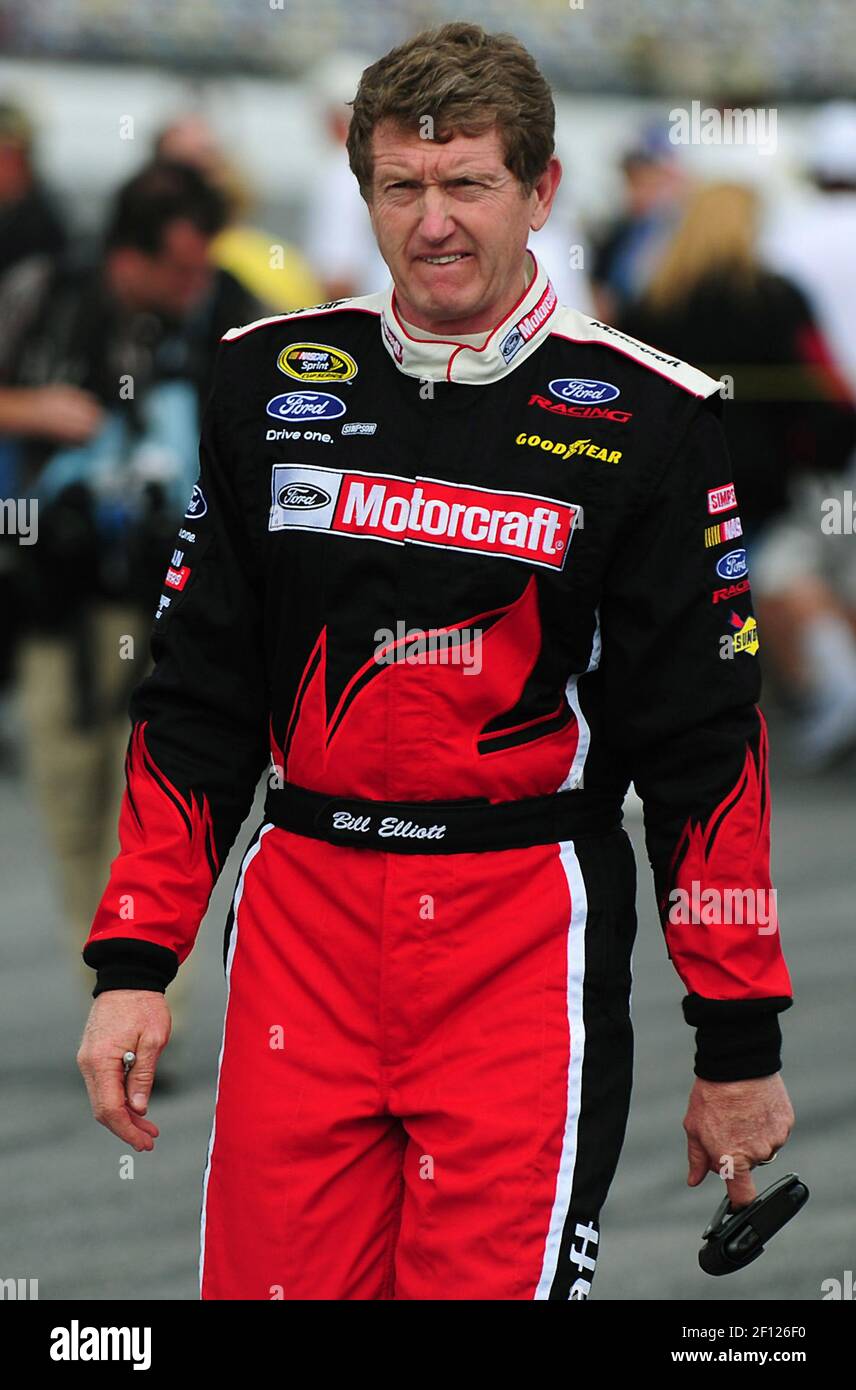 NASCAR driver Bill Elliott walks down pit road prior to the first ...