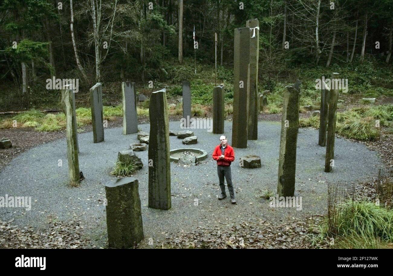 Earth Sanctuary founder Chuck Pettis stands amid his Cottonwood Stone ...
