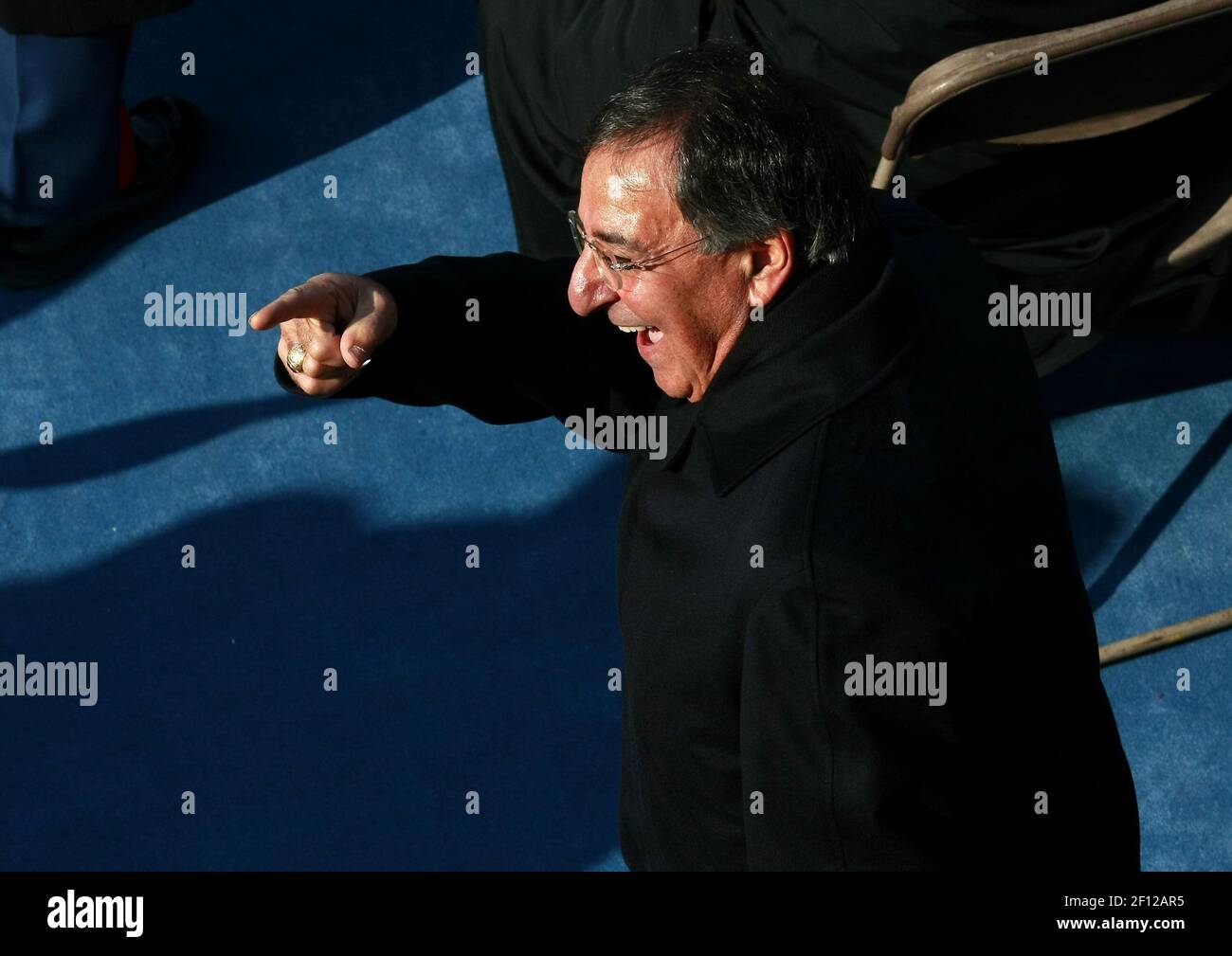 CIA Director-designate Leon Panetta arrives on the inaugural stage ...