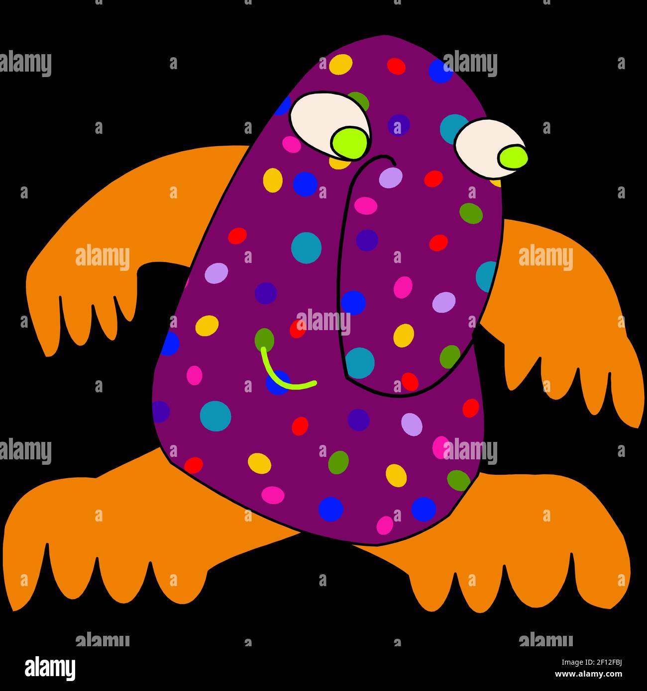 Illustration of colored dolls on a black background Stock Photo - Alamy