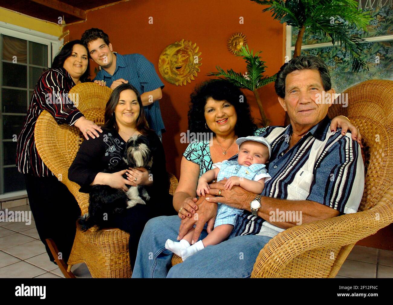 The Anorga family of Hollywood, Florida, Rebeca Alvarez, Jose Anorga Jr., Rebeca DeLeon, dog ...