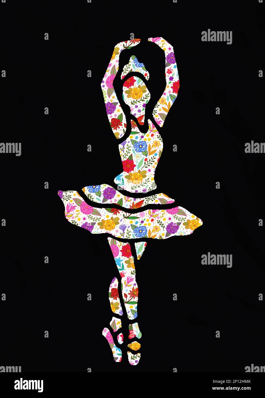 Ballet dance typography. A dancer stands on her toes Stock Photo - Alamy