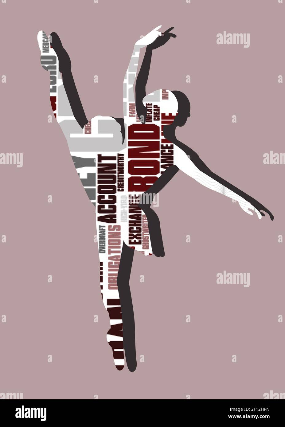 Ballet dance typography. A dancer stands on her toes Stock Photo - Alamy