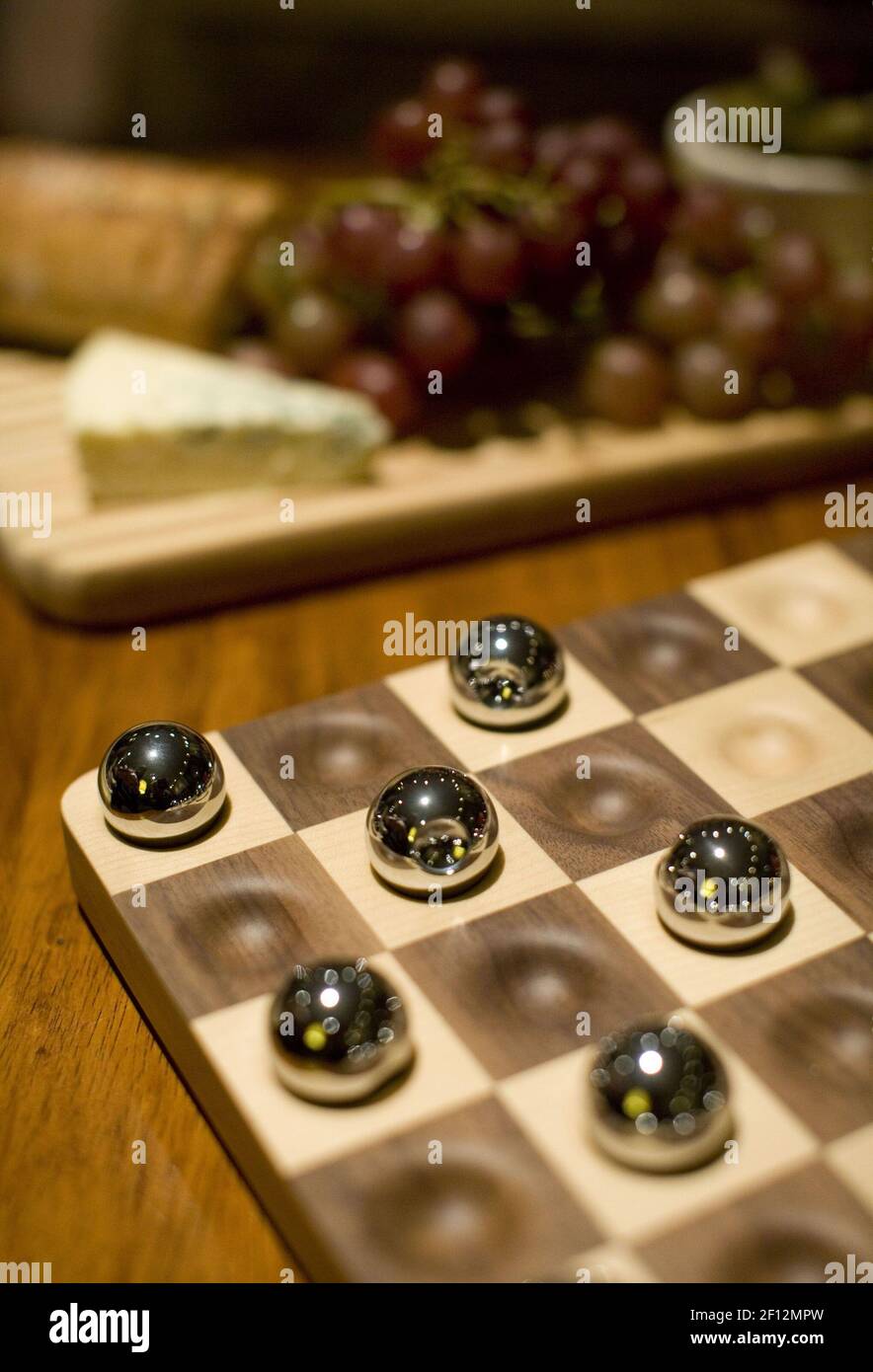 Umbra U+ Studio Collection walnut checkerboard with stainless balls ...