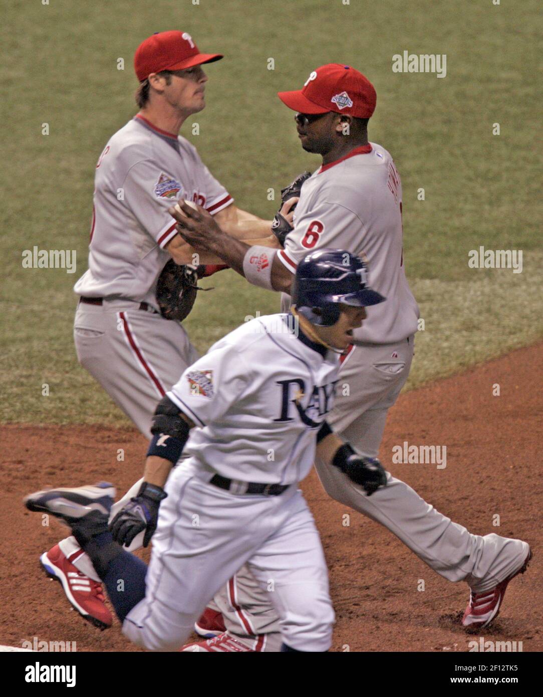 Philadelphia Phillies pitcher Cole Hamels (left) and first baseman Ryan ...