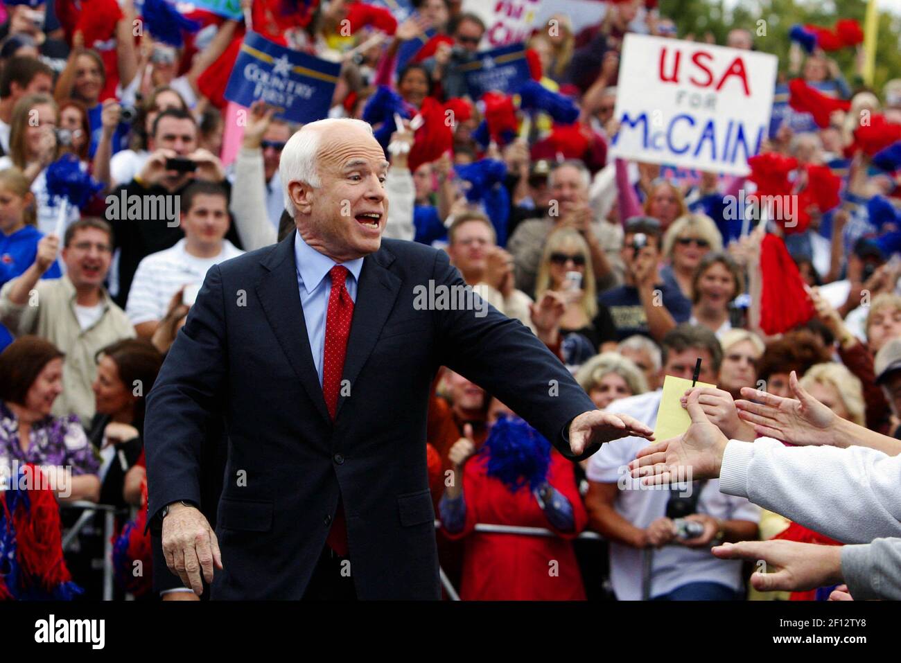 Republican presidential candidate Sen. John McCain greets supporters at ...