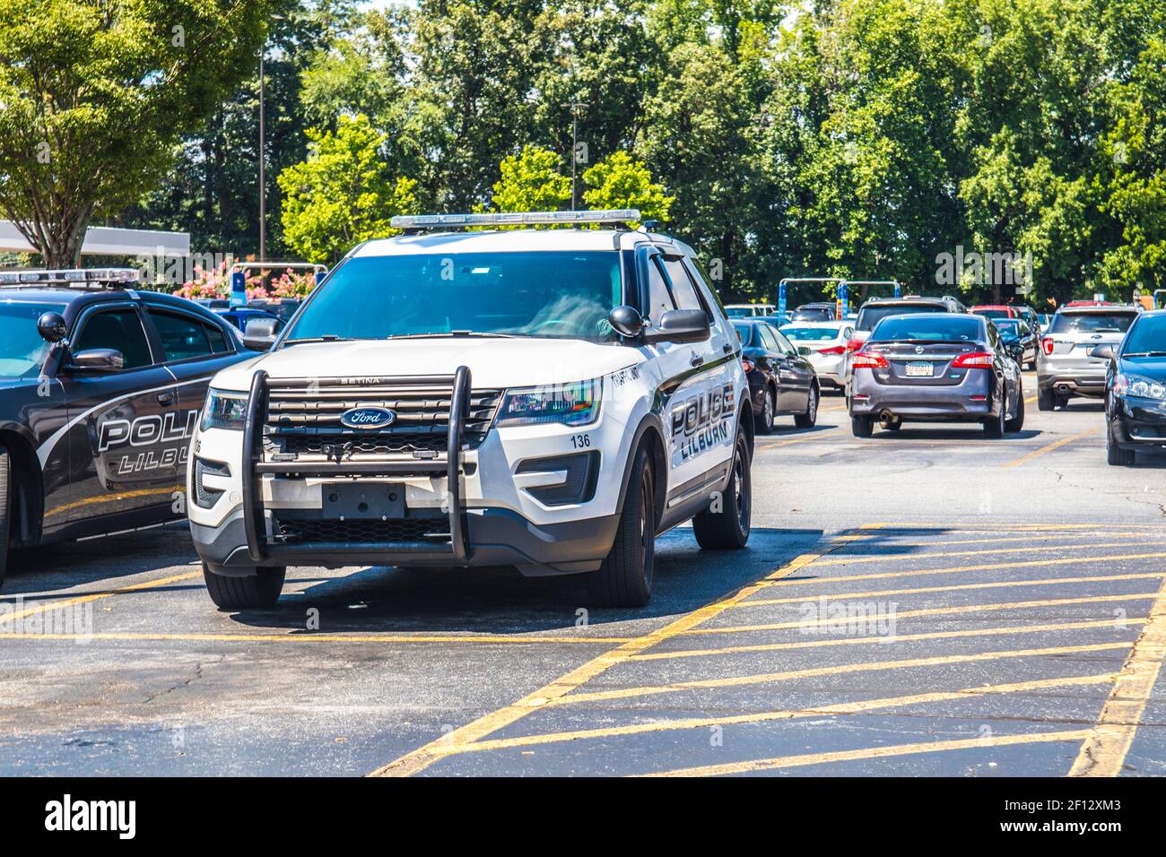 Gwinnett County, Ga / USA - 07 09 20: Rear view of a black and white ...