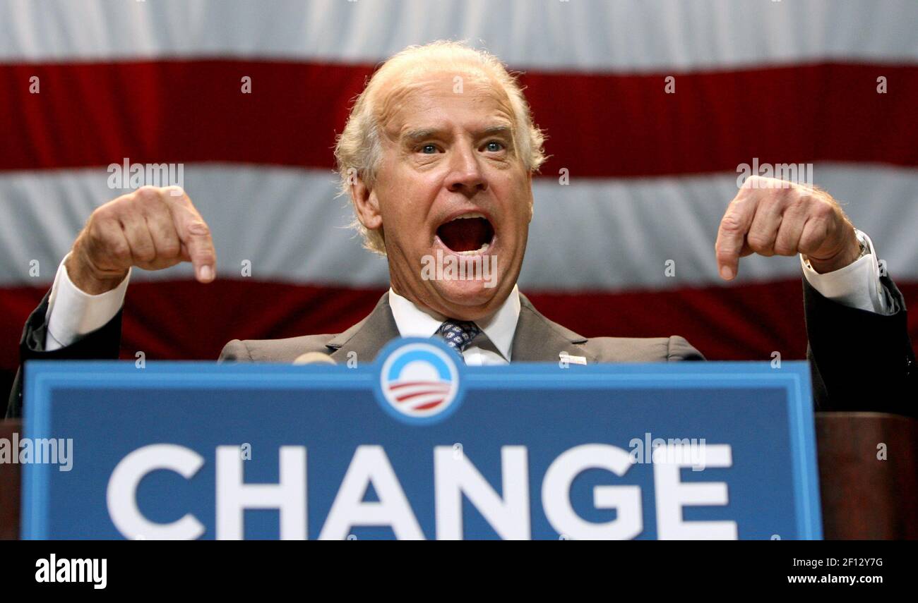 Democratic vice-presidential nominee Sen. Joe Biden delivers remarks at ...
