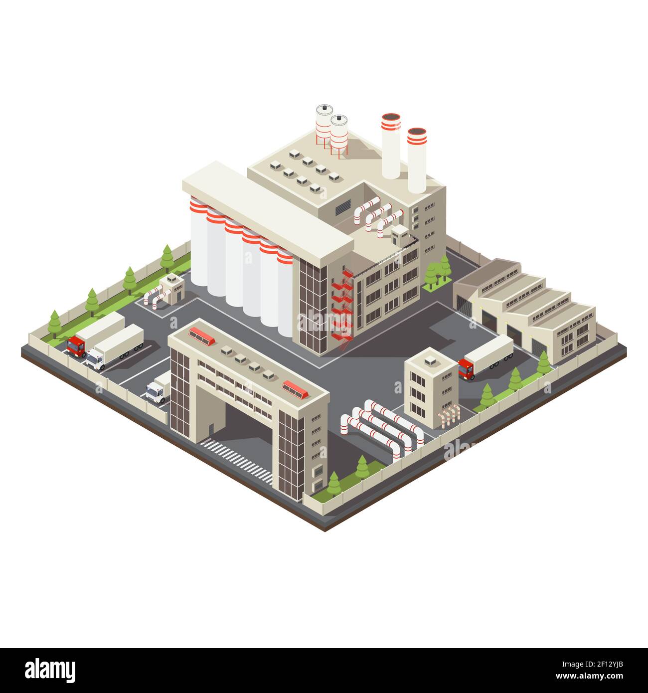 Factory territory isometric square piece of layout for development of a ...