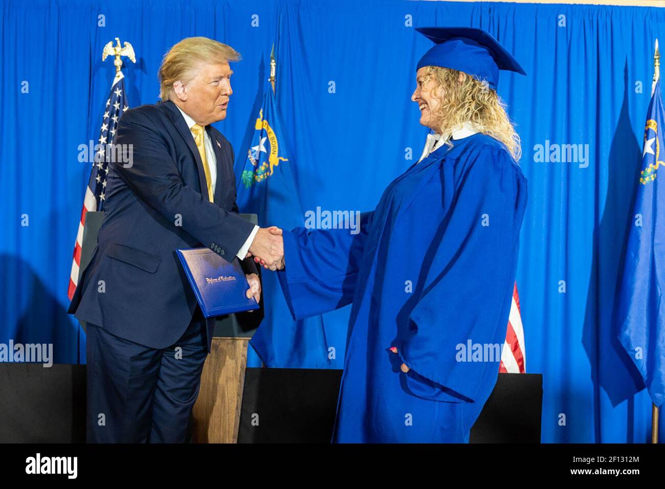 President trump presenting diplomas hi-res stock photography and images ...