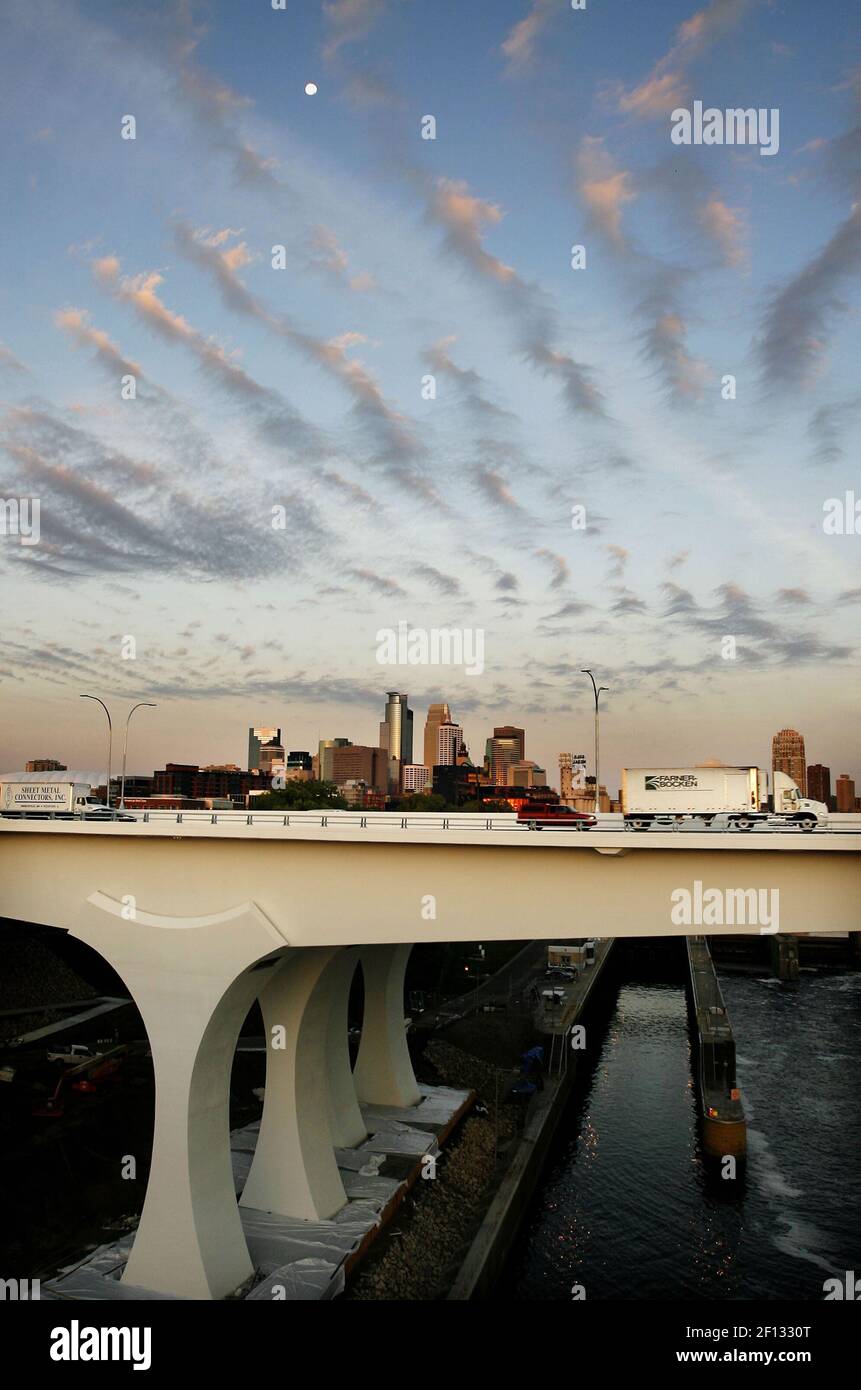 In this aerial view from the 10th Ave. Bridge, traffic flows across the ...