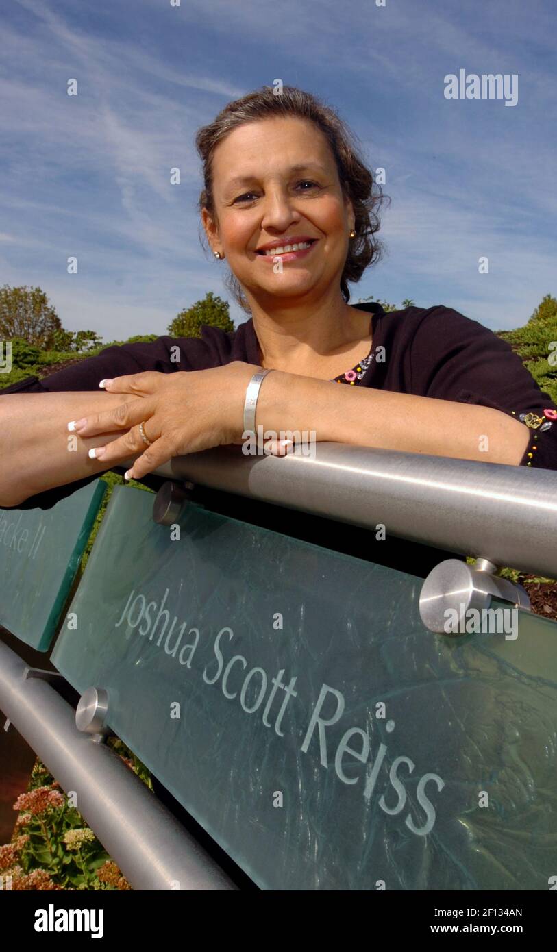 Judi Reiss stands by her son Joshua Scott Reiss' name, which is etched ...