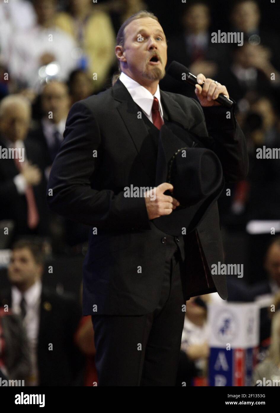 Country singer Trace Atkins performs the National Anthem at the ...