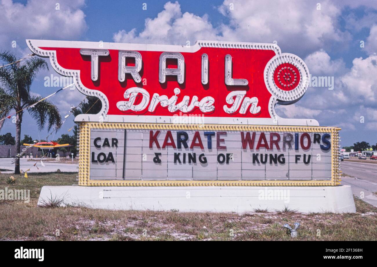 Trail Drive-In Theater ticket booth Route 41 Sarasota Florida ca. 1980 ...