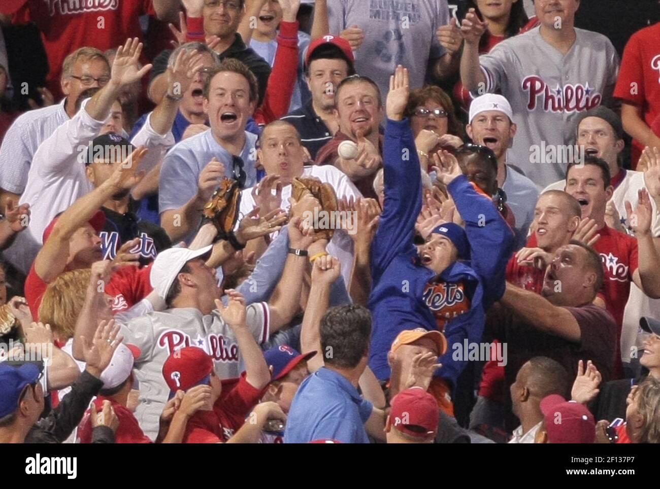 Fans try to catch Philadelphia Phillies Jayson Werth's solo home run ...