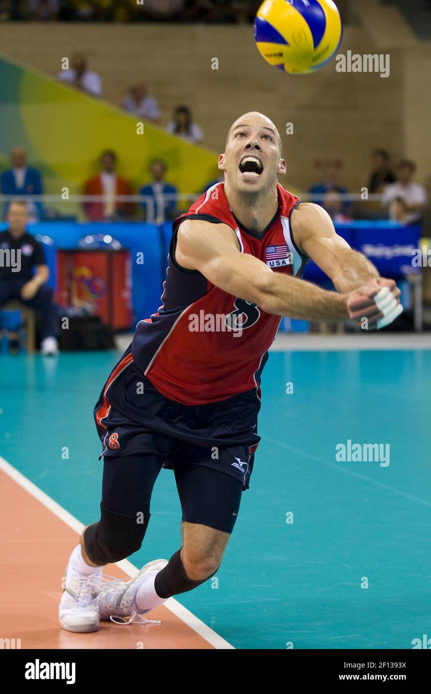 William Priddy of the United States returns a shot against Brazil in ...