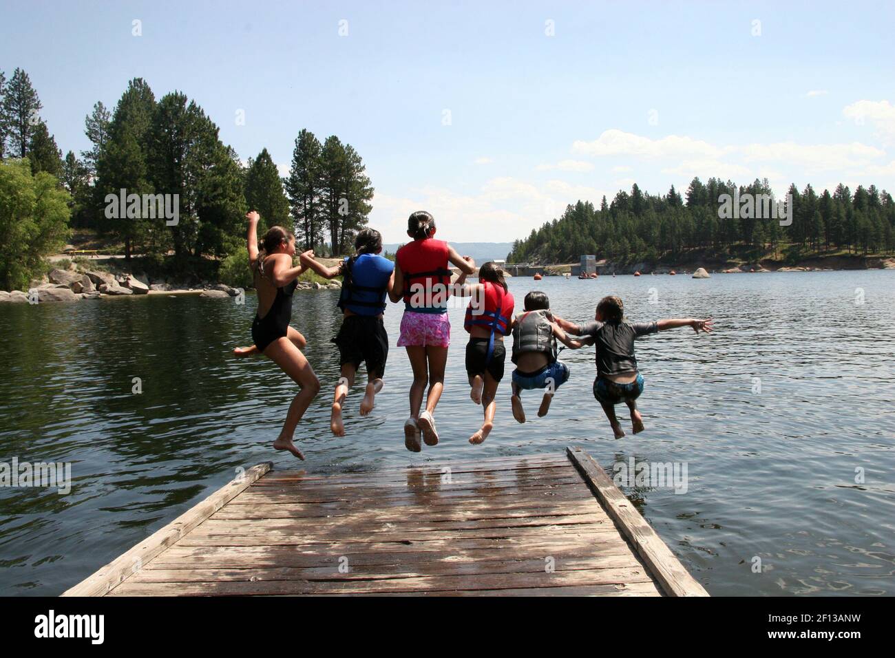 The docks at Lake Cascade's Crown Point make good jumping off points ...