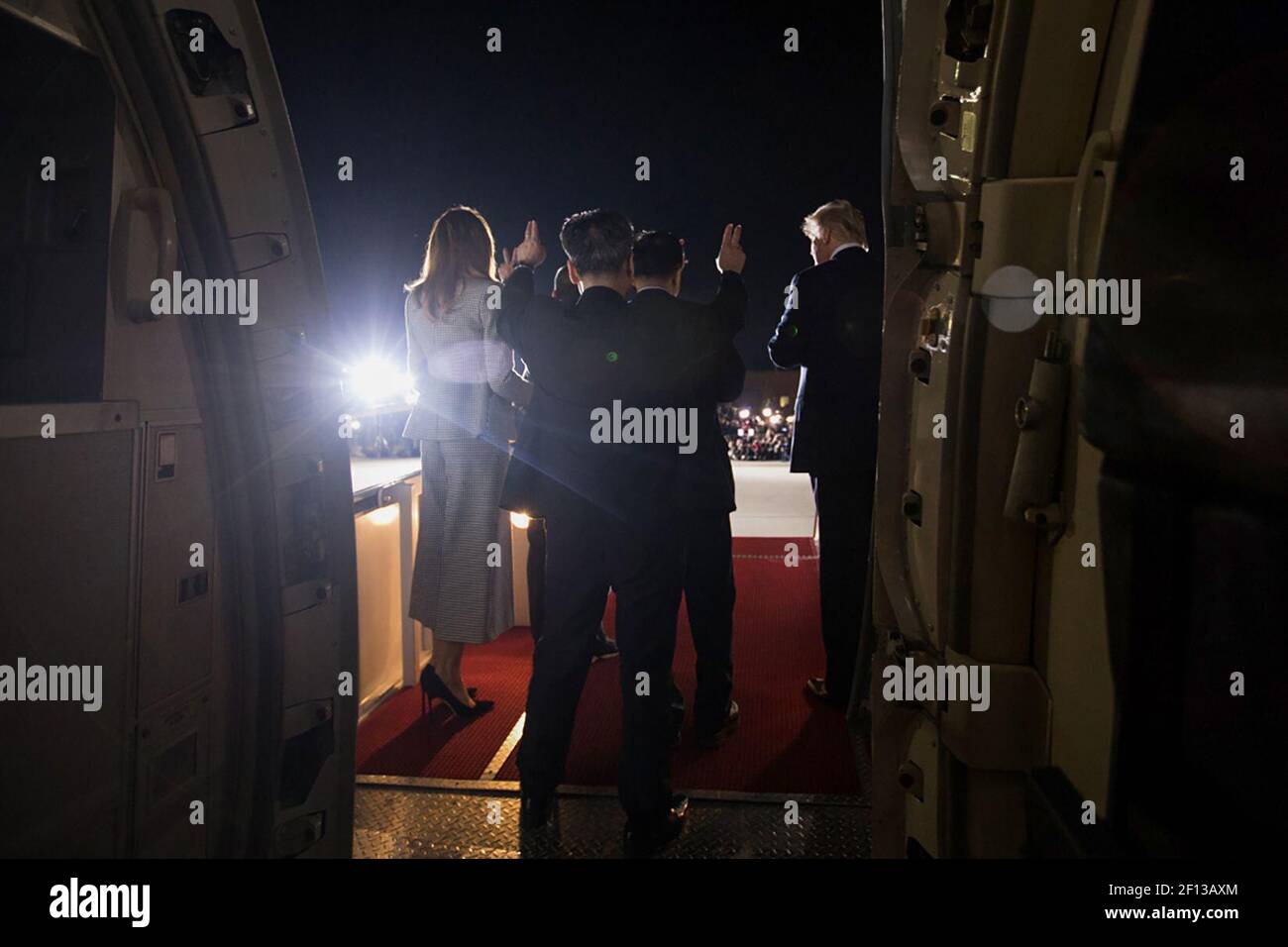 President Donald Trump and First Lady Melania Trump welcome home three ...