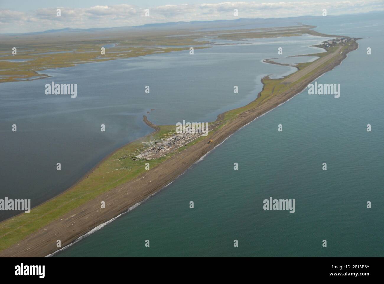 The barrier island on which the village of Kivalina is located ...