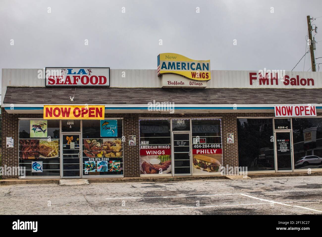 Decatur, Ga / USA - 07 07 20: Urban ethnic shopping center background ...