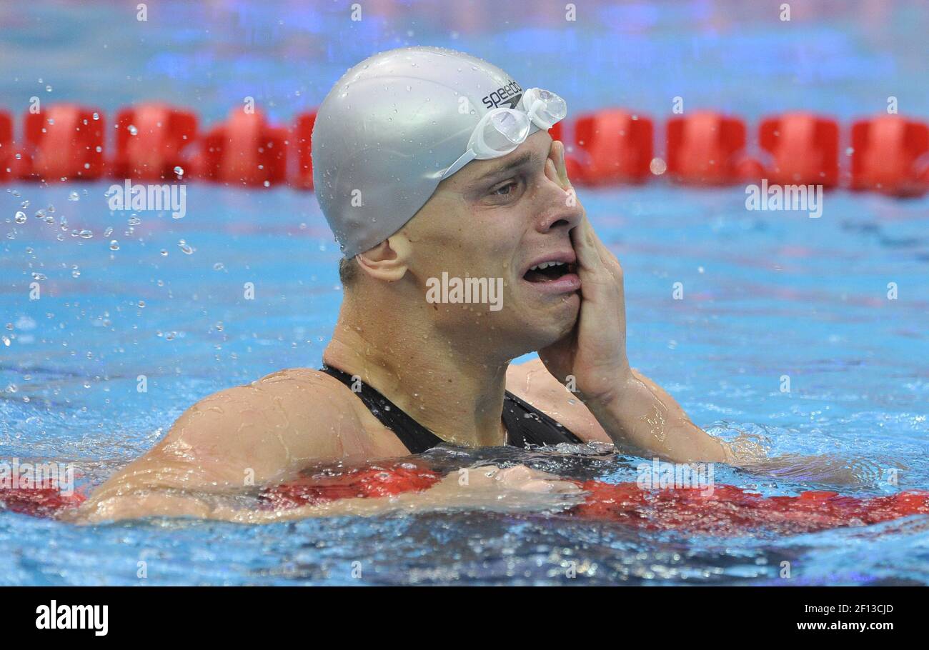 Cesar Cielo Filho of Brazil celebrates after winning gold in the 50 ...