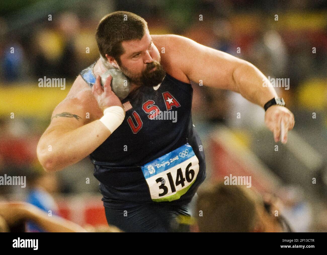 Christian Cantwell of the United States wins silver in the shot put on ...