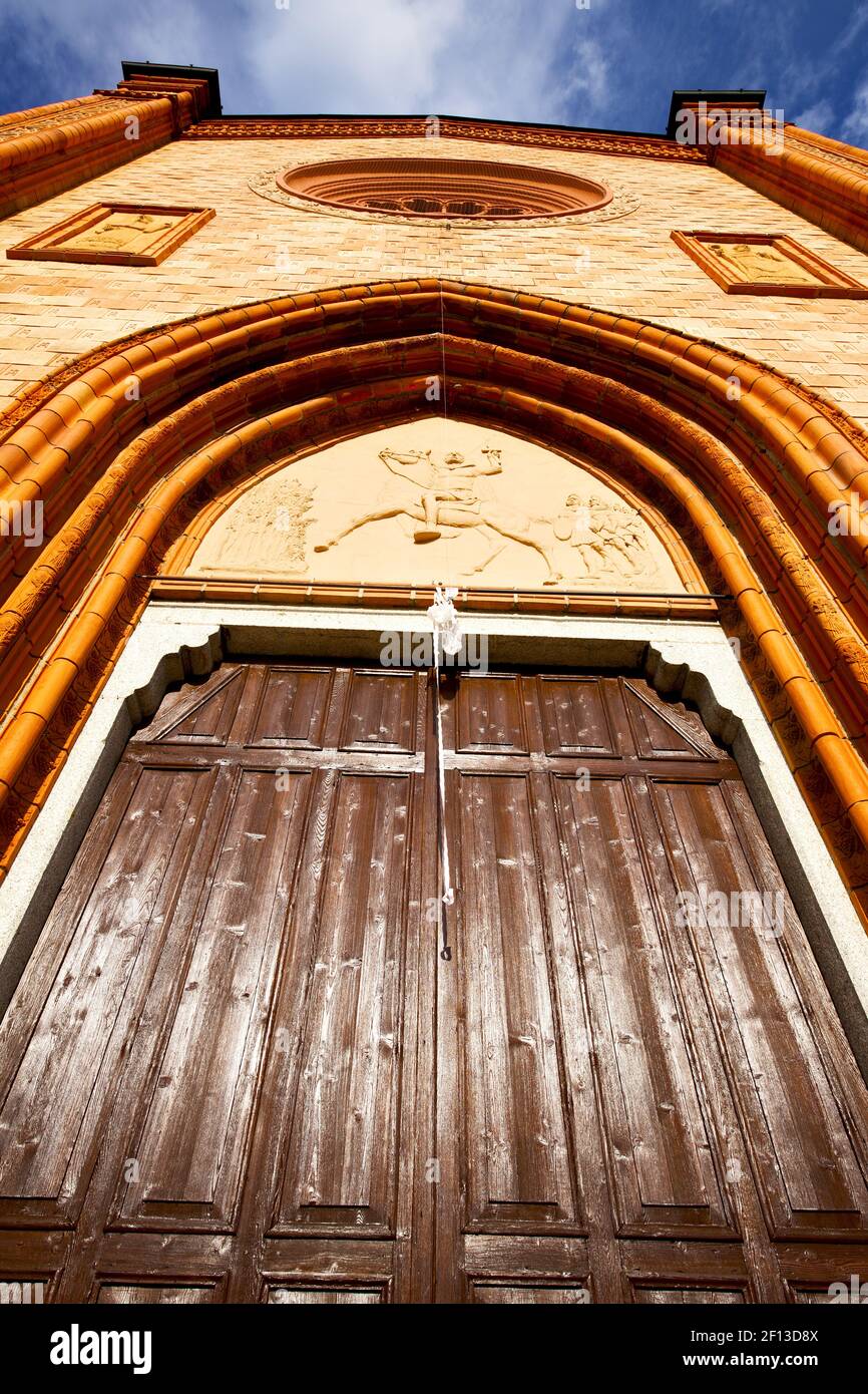 Italy lombardy the villa cortese old church brick tower wall Stock ...