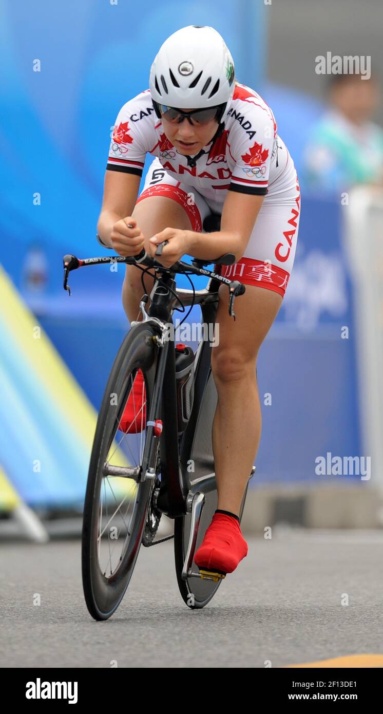 Alexandra Wrubleski of Canada crosses the finish line in the women's ...