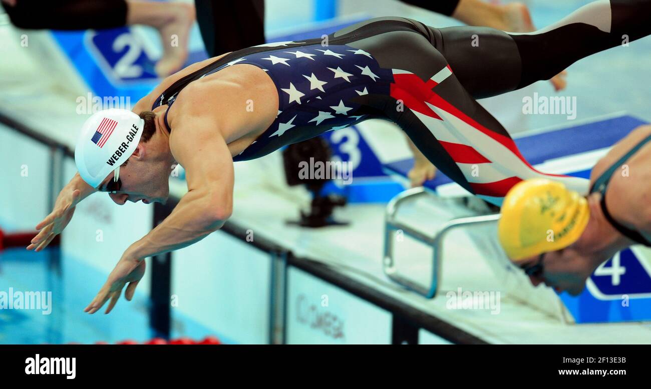 Garrett Weber-Gale of the United States swims in the preliminaries of ...