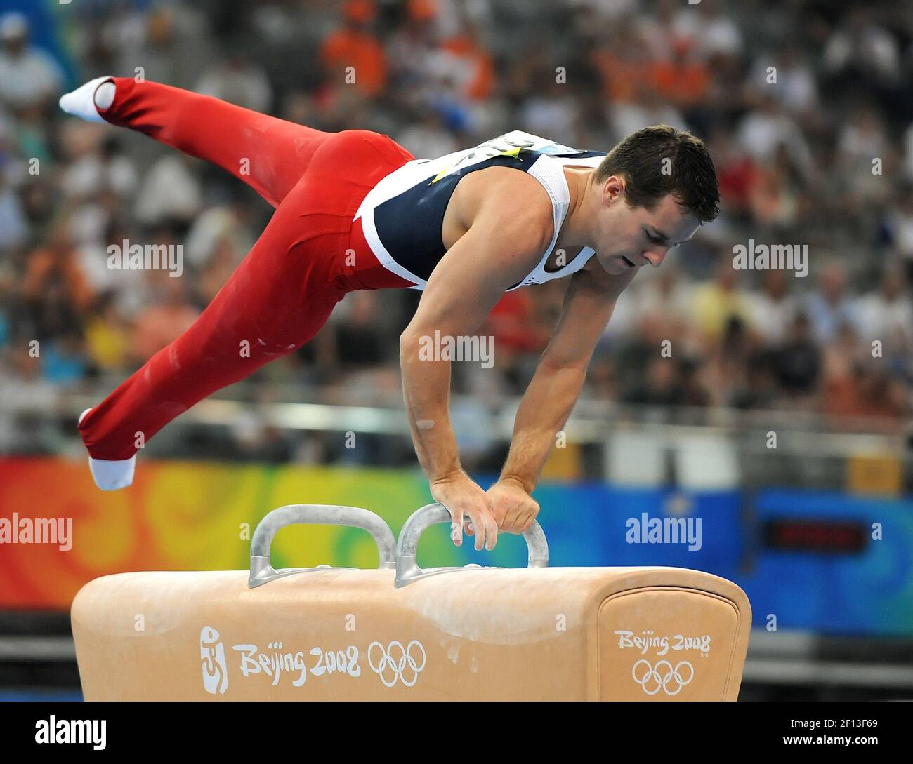 Joey Hagerty of the United State competes on the pommel horse during ...