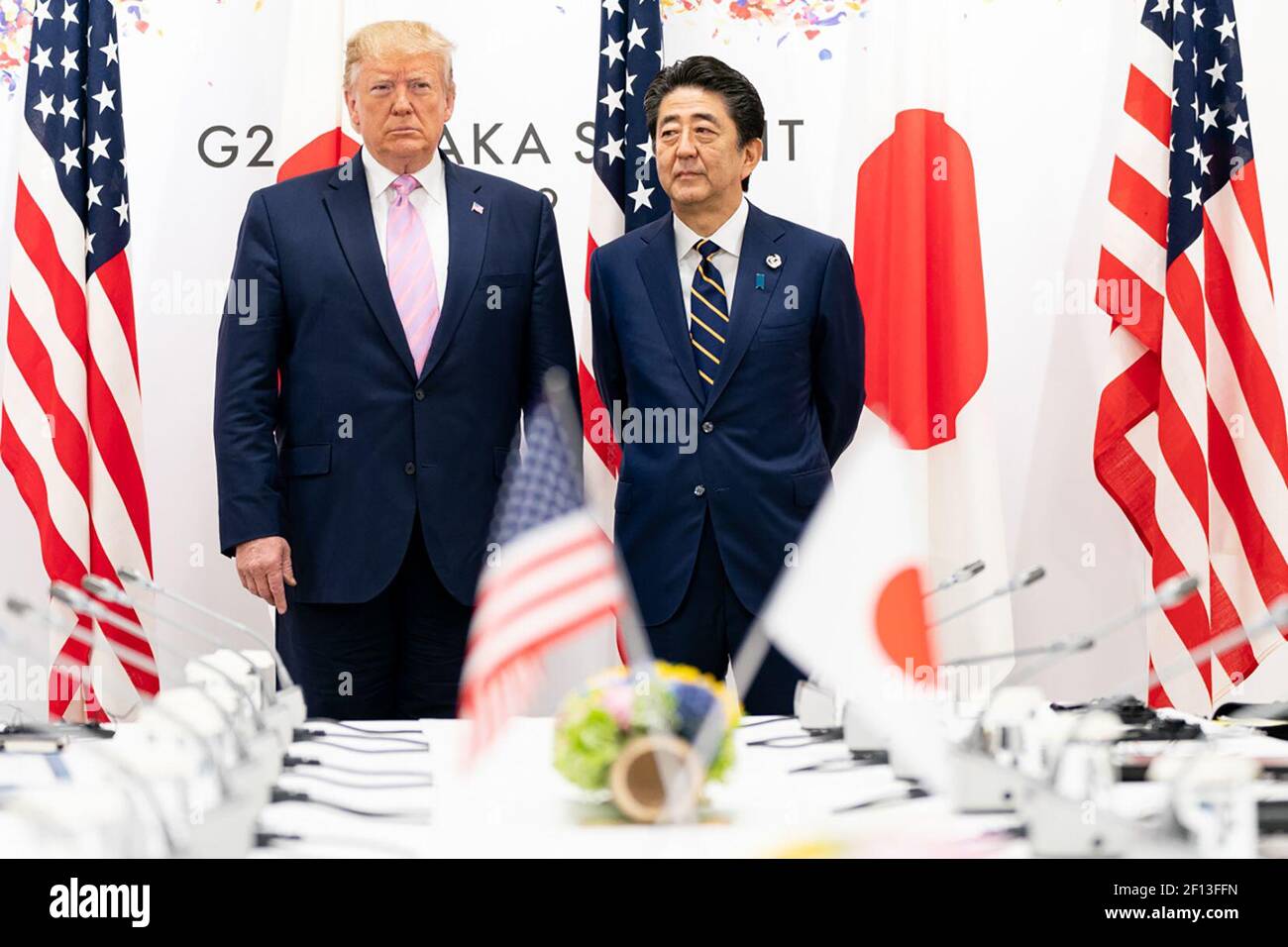 President Donald Trump participates in a bilateral meeting with ...