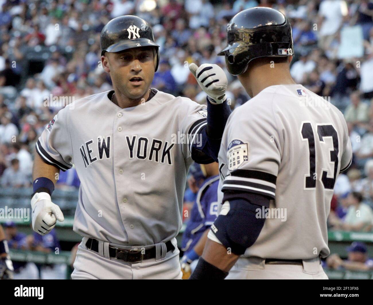 New York Yankees Derek Jeter celebrates with Alex Rodriguez after ...