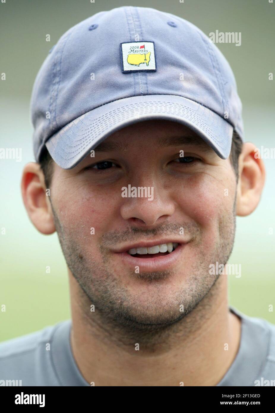 Dallas Cowboys Tony Romo talks to reporters following practice at the ...