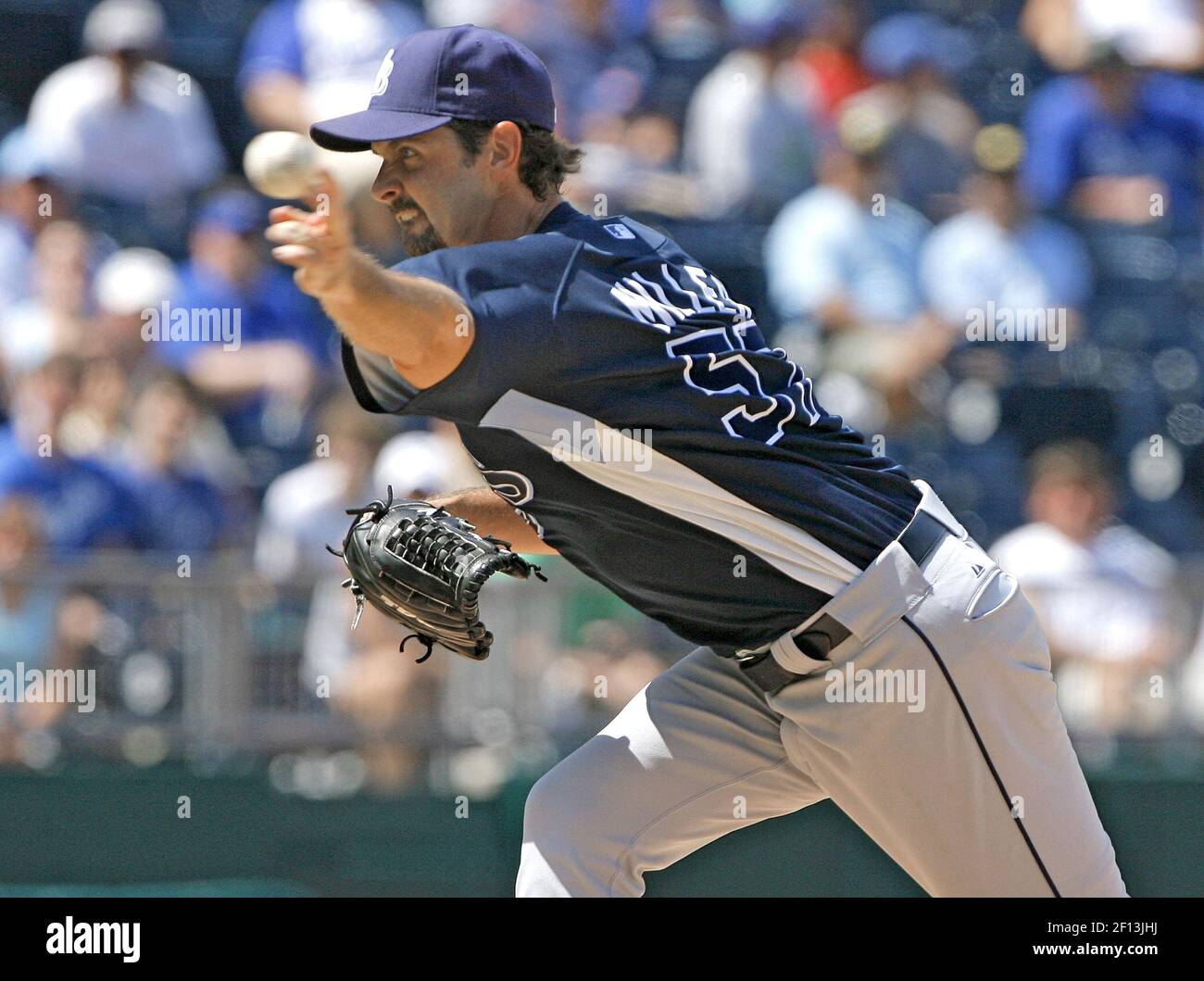 Tampa Bay Rays relief pitcher Trever Miller throws in the seventh ...