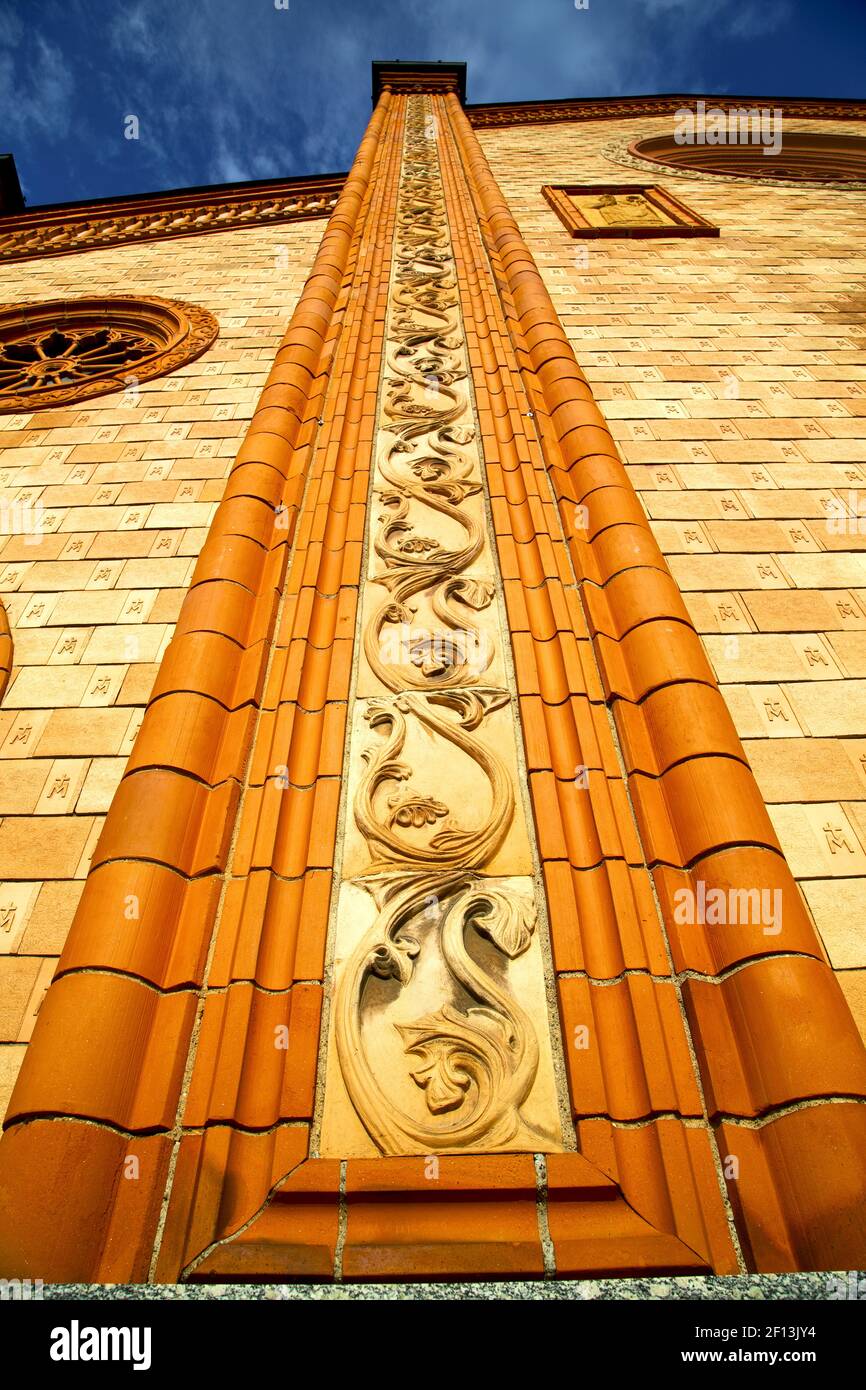 Lombardy in the villa cortese old tower wall italy Stock Photo - Alamy
