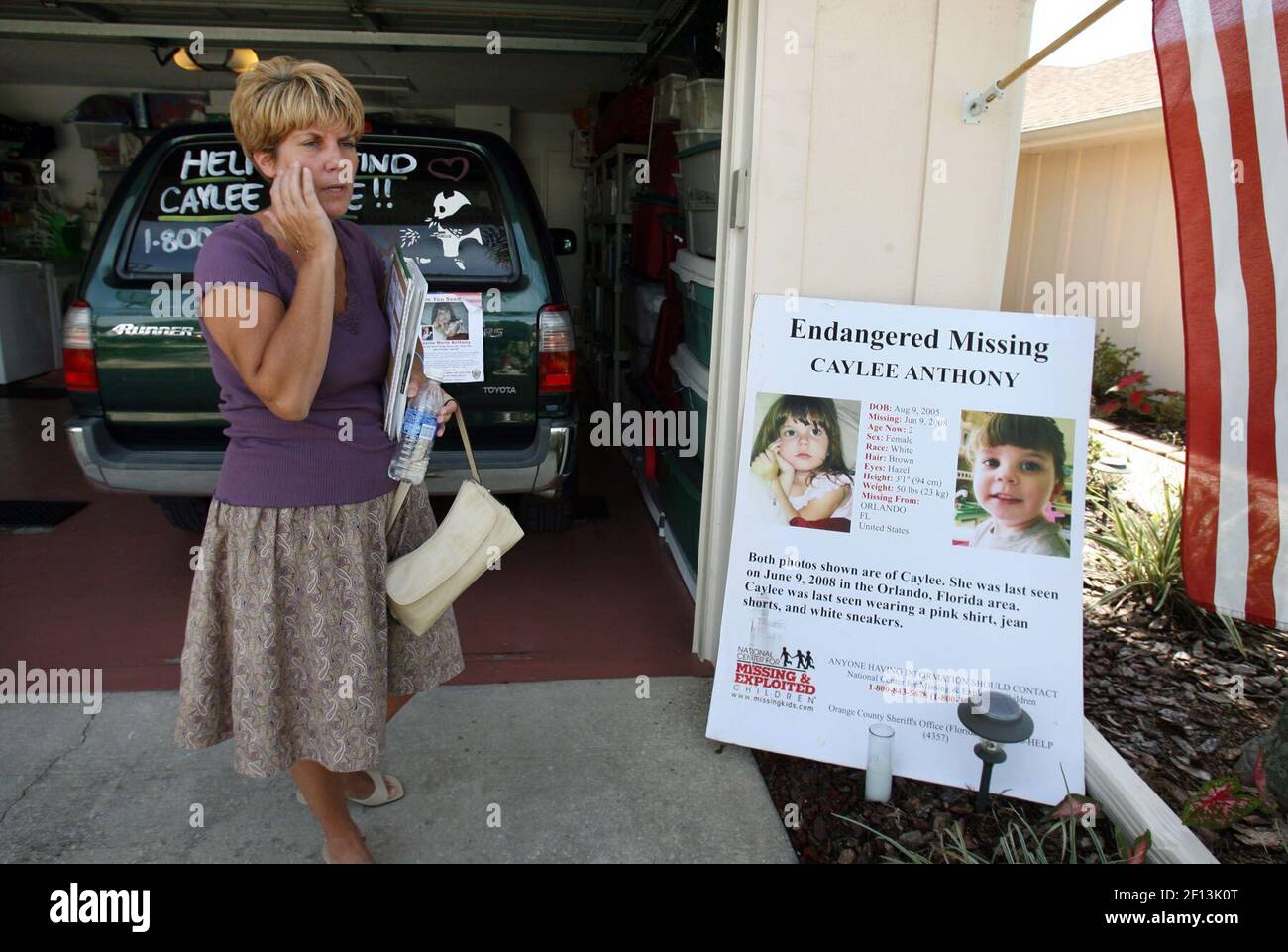 In front of her home Cindy Anthony, grandmother of missing child Caylee ...