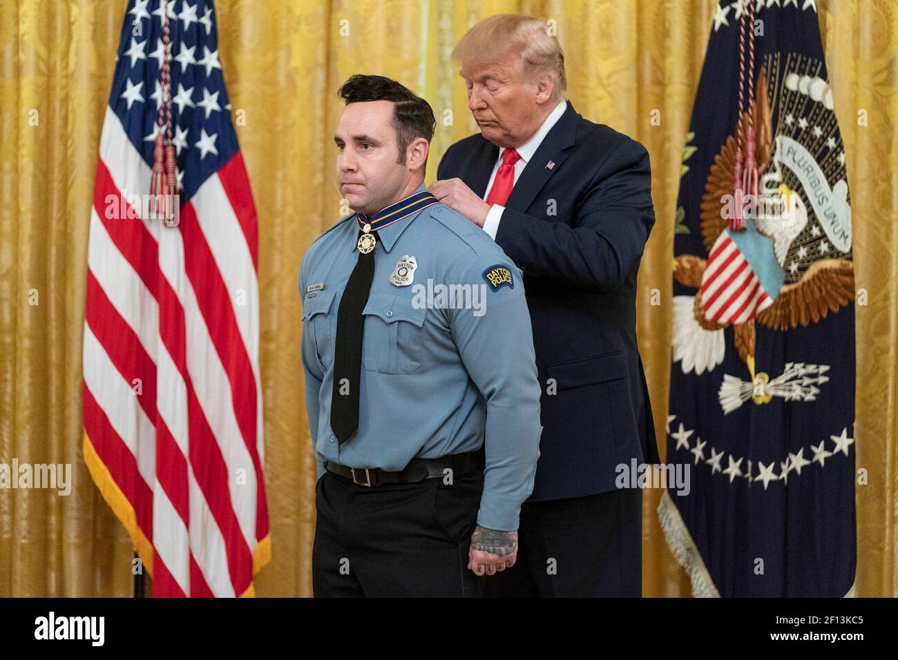 President Donald Trump presents the Medal of Valor to Officer Ryan ...