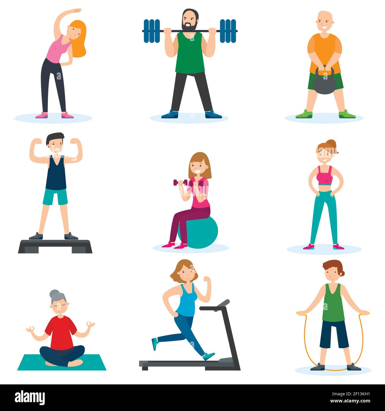 Exercising People Clipart
