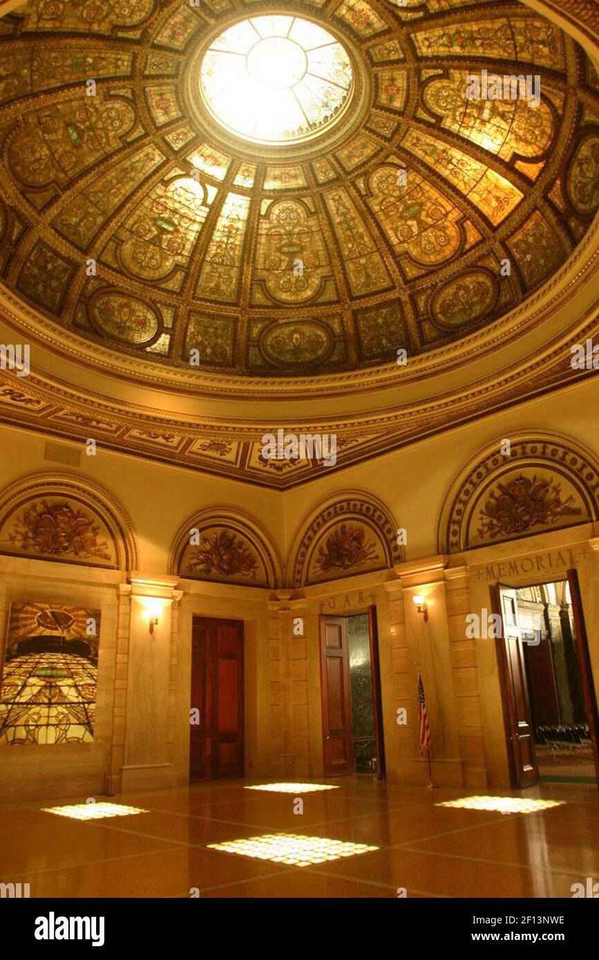 The lavish interior of the Chicago Cultural Center includes a Haly and ...