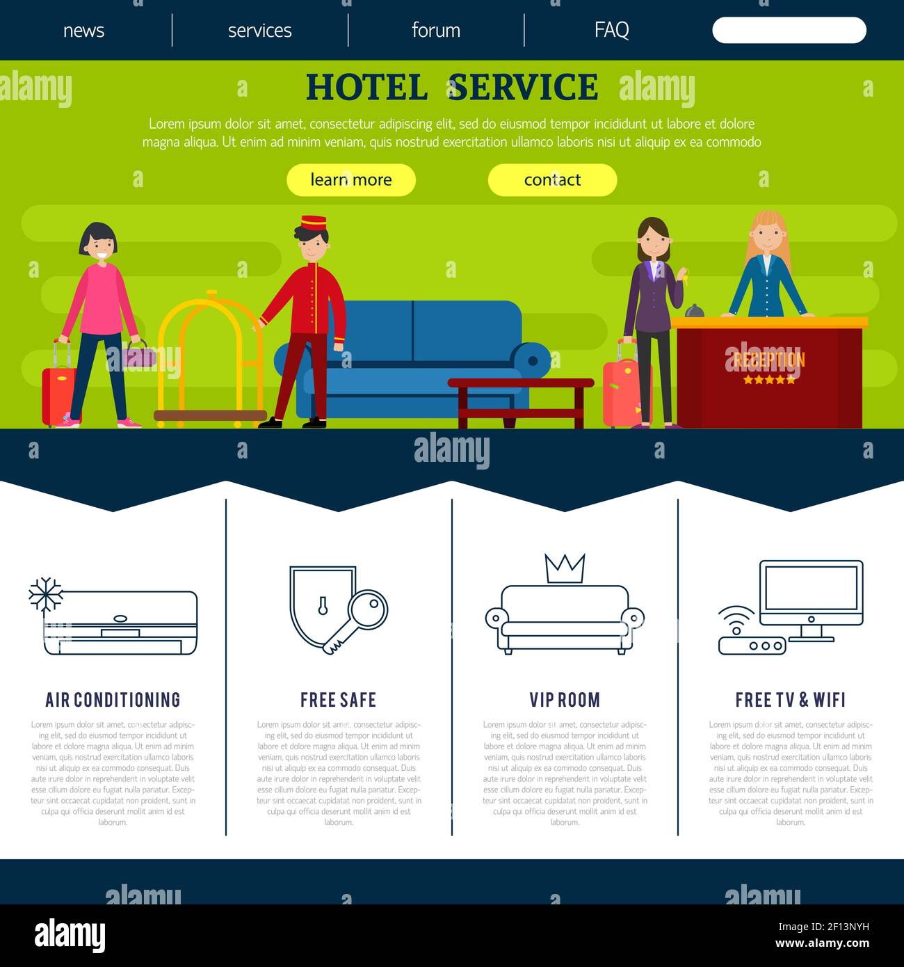 Reception hotel desk top Stock Vector Images - Alamy