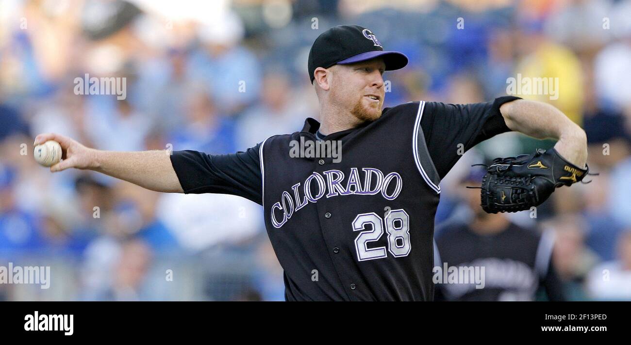 Colorado Rockies starting pitcher Aaron Cook throws in the first inning ...