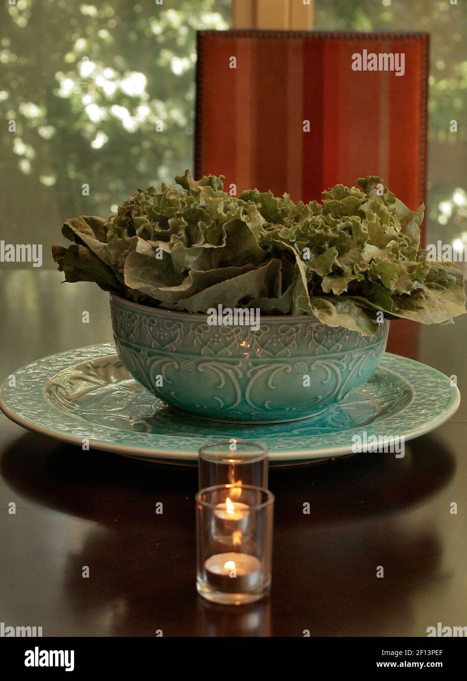 Look inside your refrigerator for a centerpiece. Lettuce leaves are ...