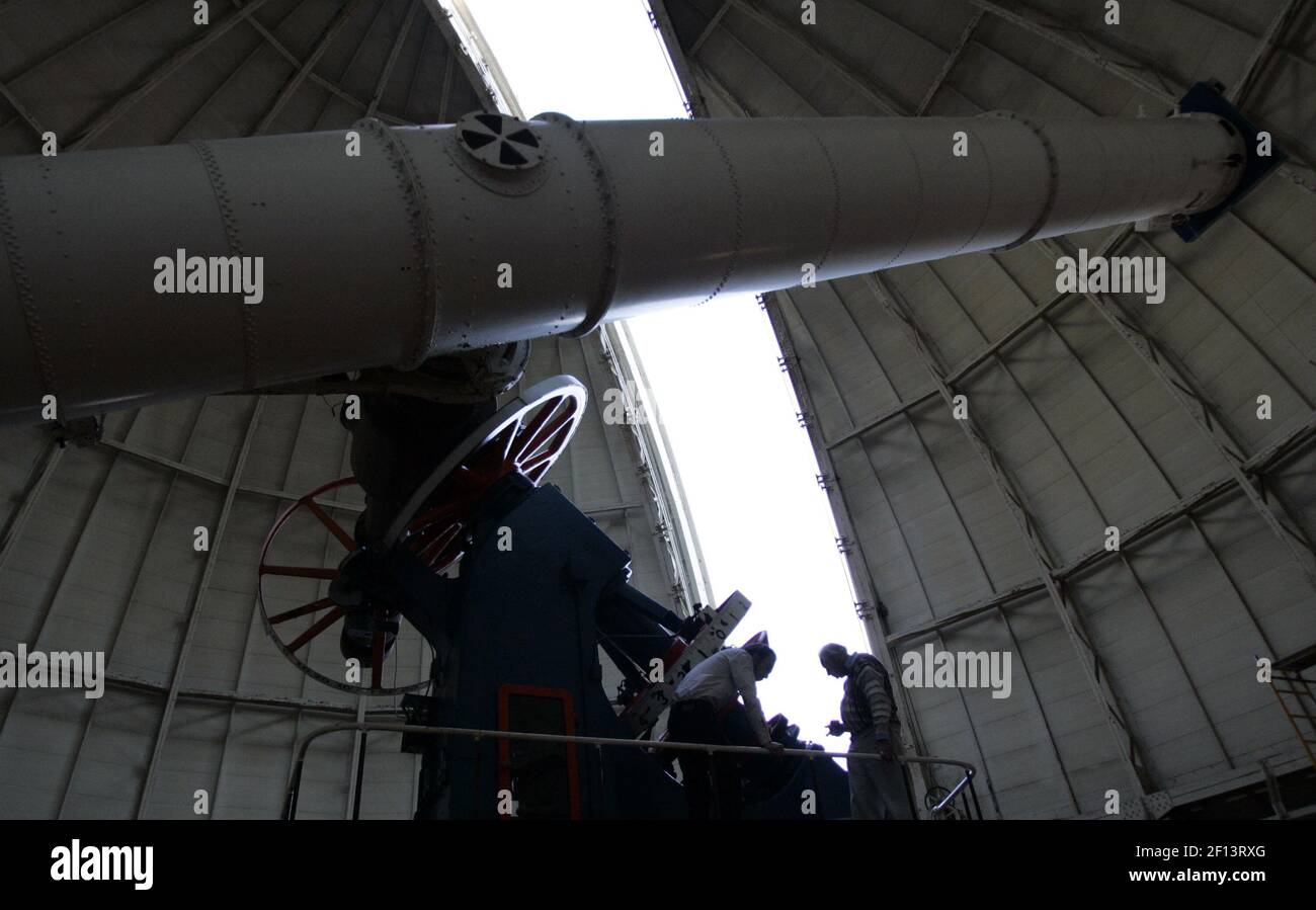Steven Lucy (left), an intern at the Yerkes Observatory, shows Rolf ...