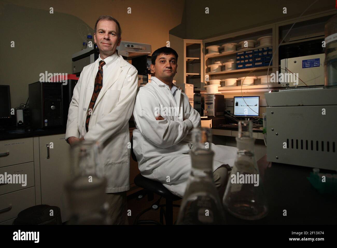 Drexel microbiologists Timothy Block, left, and Anand Mehta, pictured ...