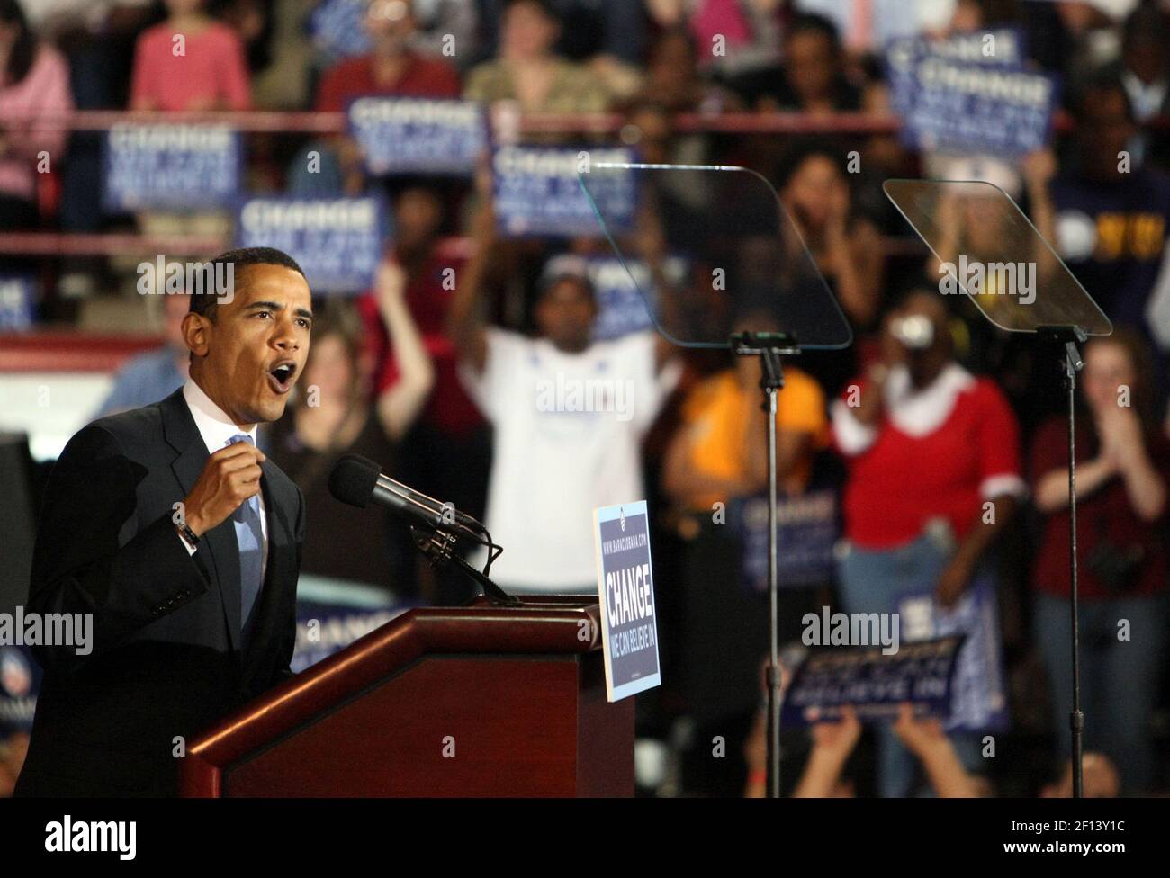 Democratic presidential candidate Sen. Barack Obama delivers his North ...