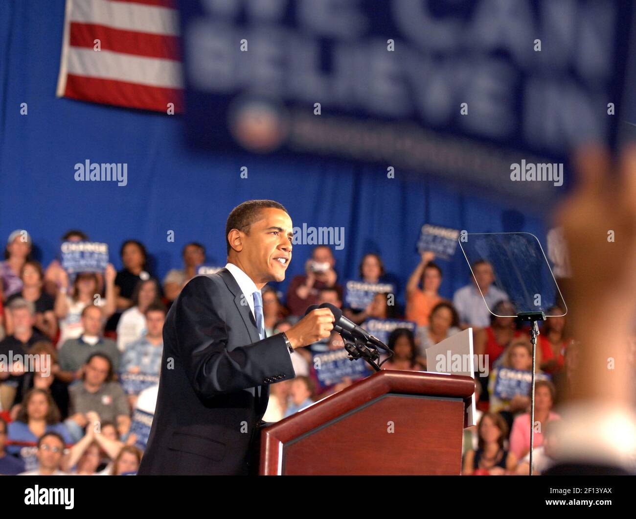 Democratic presidential candidate Sen. Barack Obama delivers his North ...